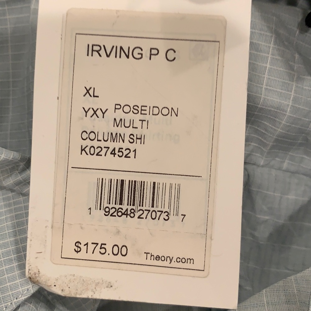 Theory Irving Poseidon Column Shirt - Gem